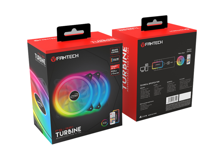 Fantech FB301 Turbine RGB Triple Fan Kit - Black
